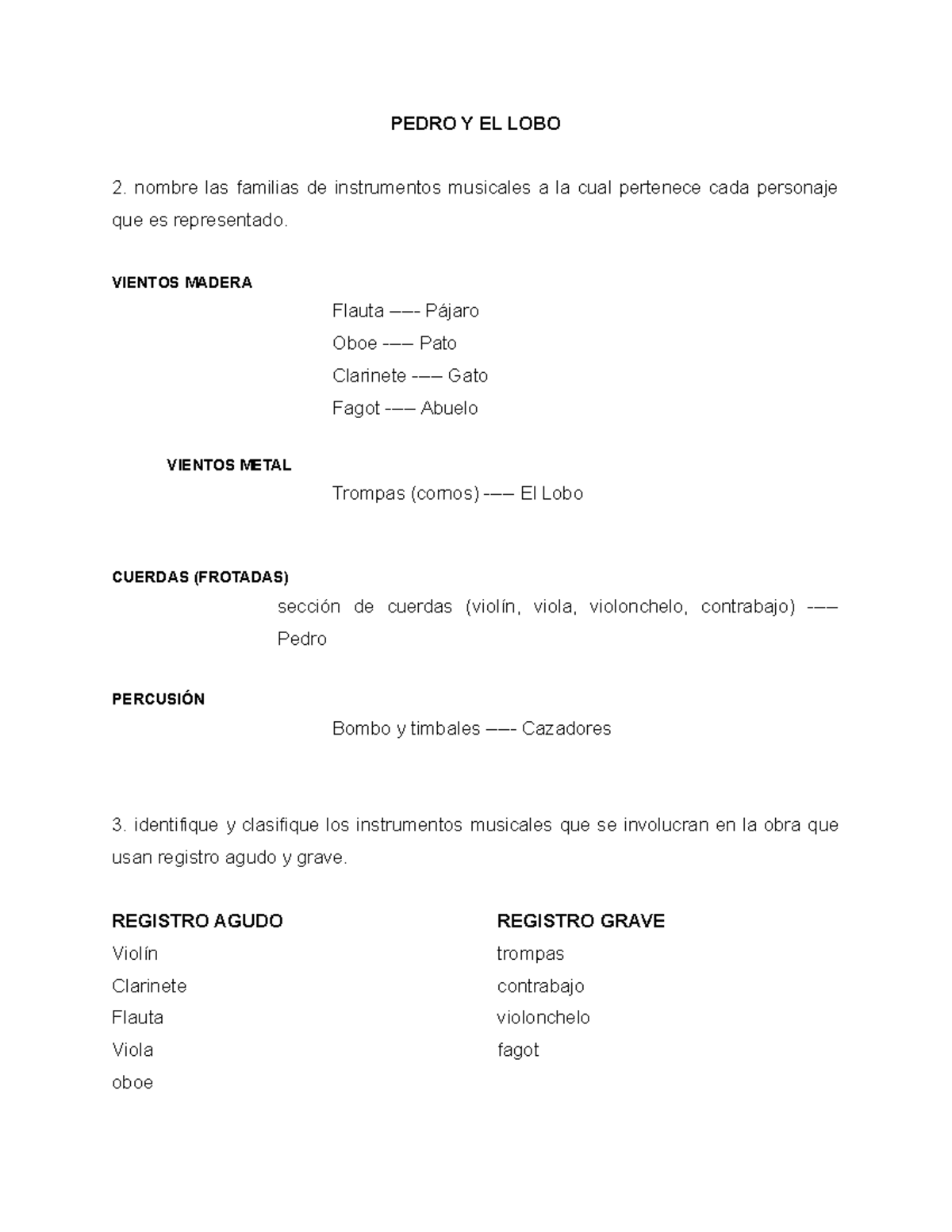 Pedro y el lobo taller musical basado en la historia de pedro y el lobo ...