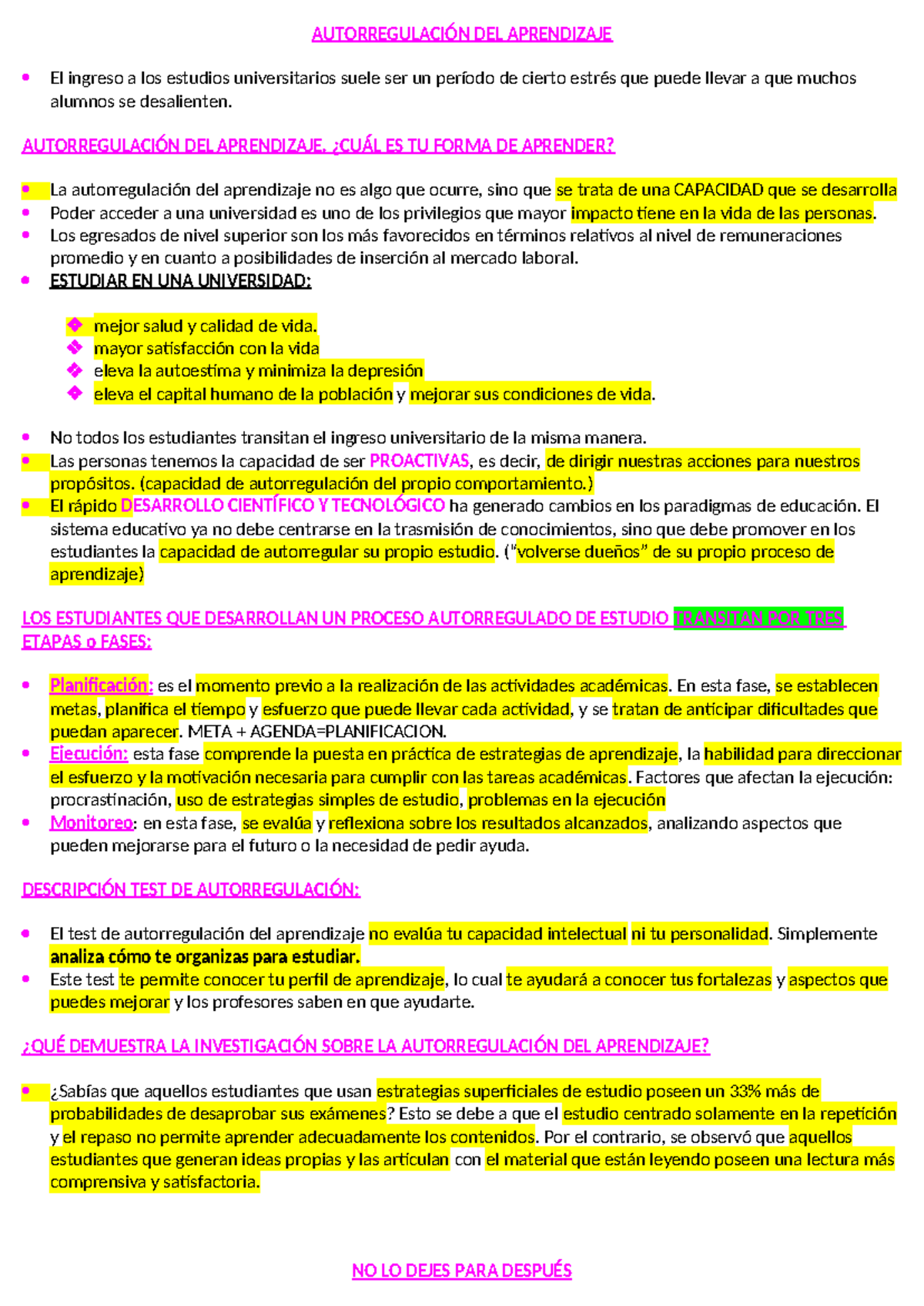 Resumen Módulo 1: Autorregulación del Aprendizaje y Estrategias de ...