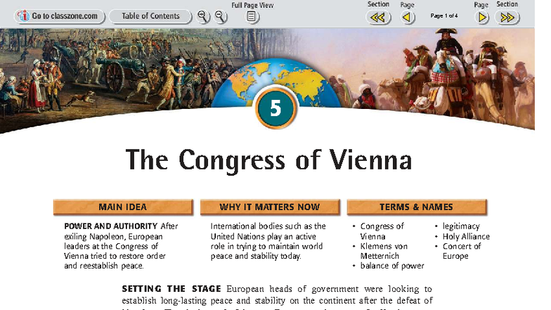 14 Congress of Vienna: Key Concepts and Discussion Questions - Studocu