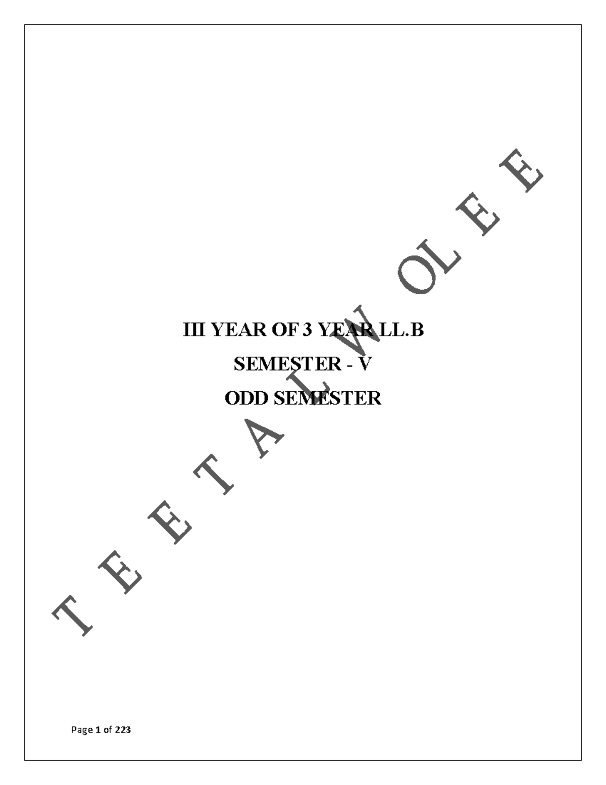 Civil Procedure Code Notes for 3 Year LL.B Semester V (TA5A) - Studocu