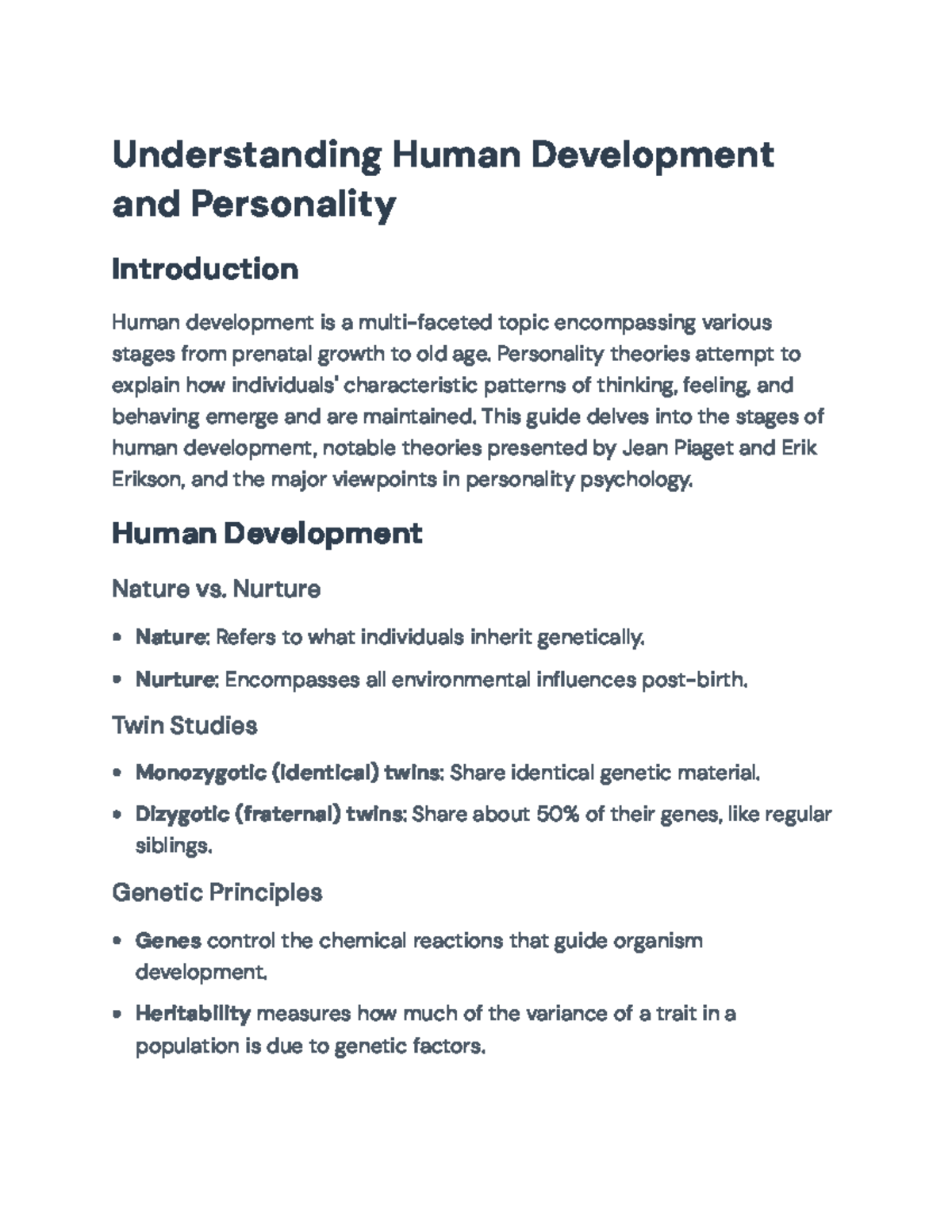 Human Development and Personality Theories: A Comprehensive Guide ...