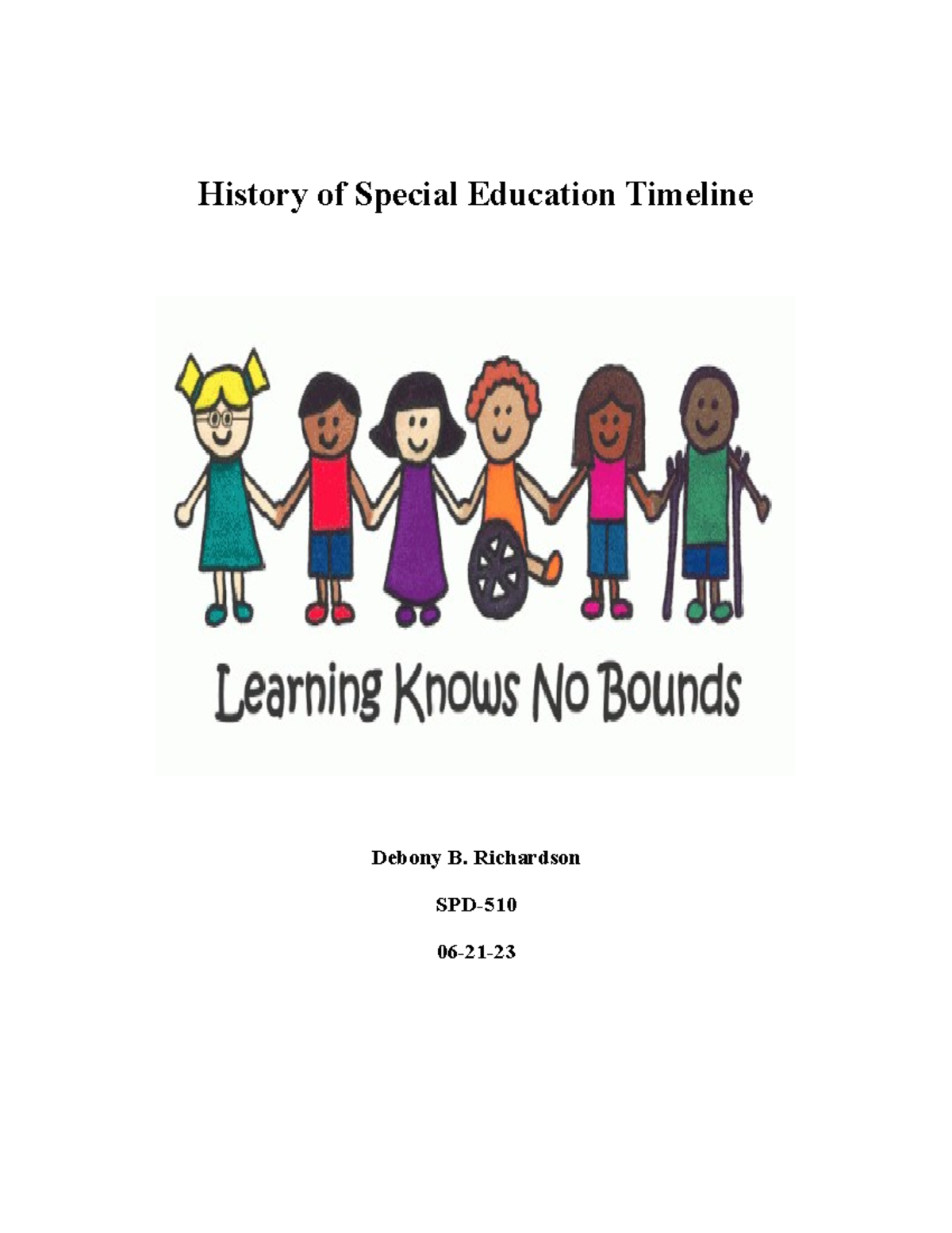 History of Special Education Timeline SPD 510 Notes - Studocu