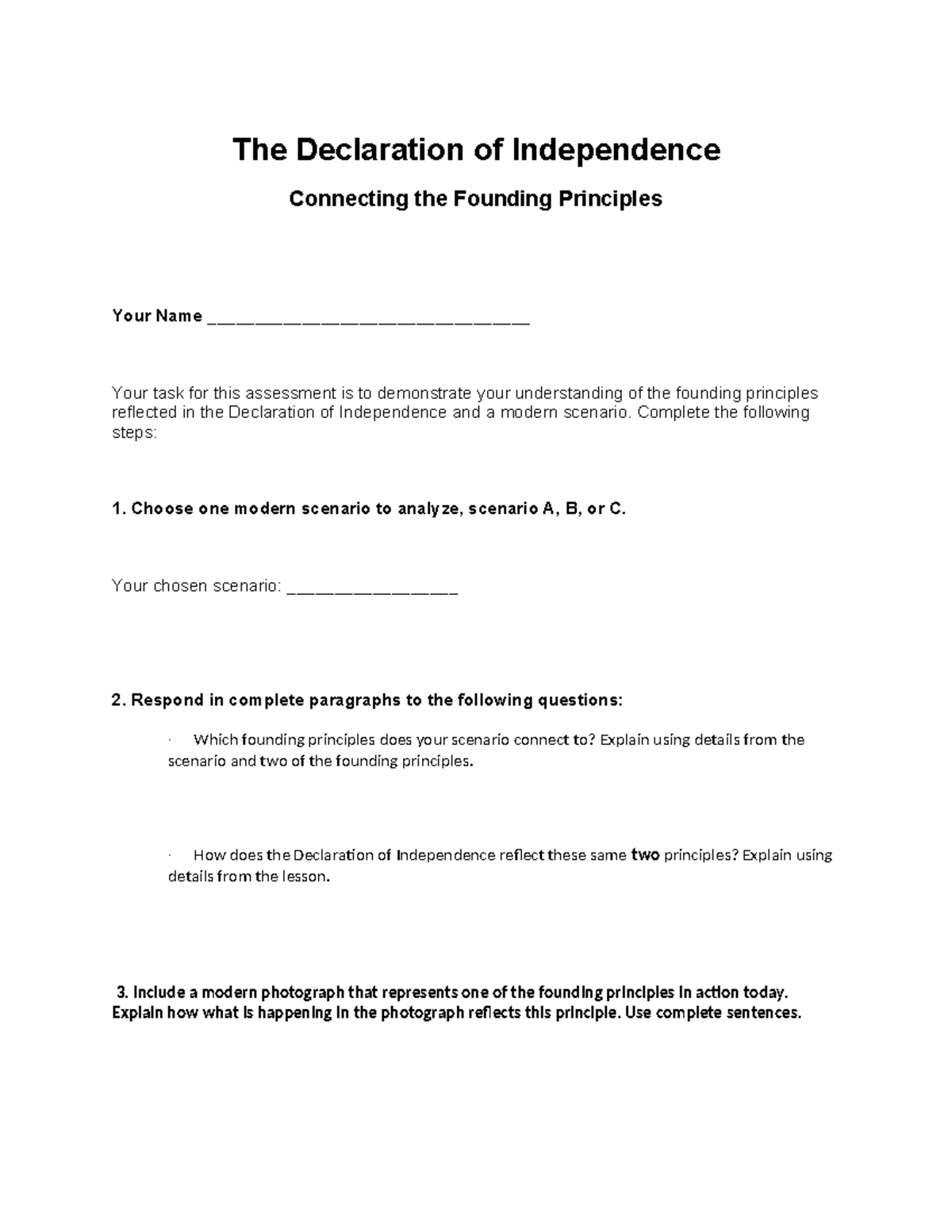 US GOV V23 1.02 Essay: Founding Principles in Modern Context - Studocu