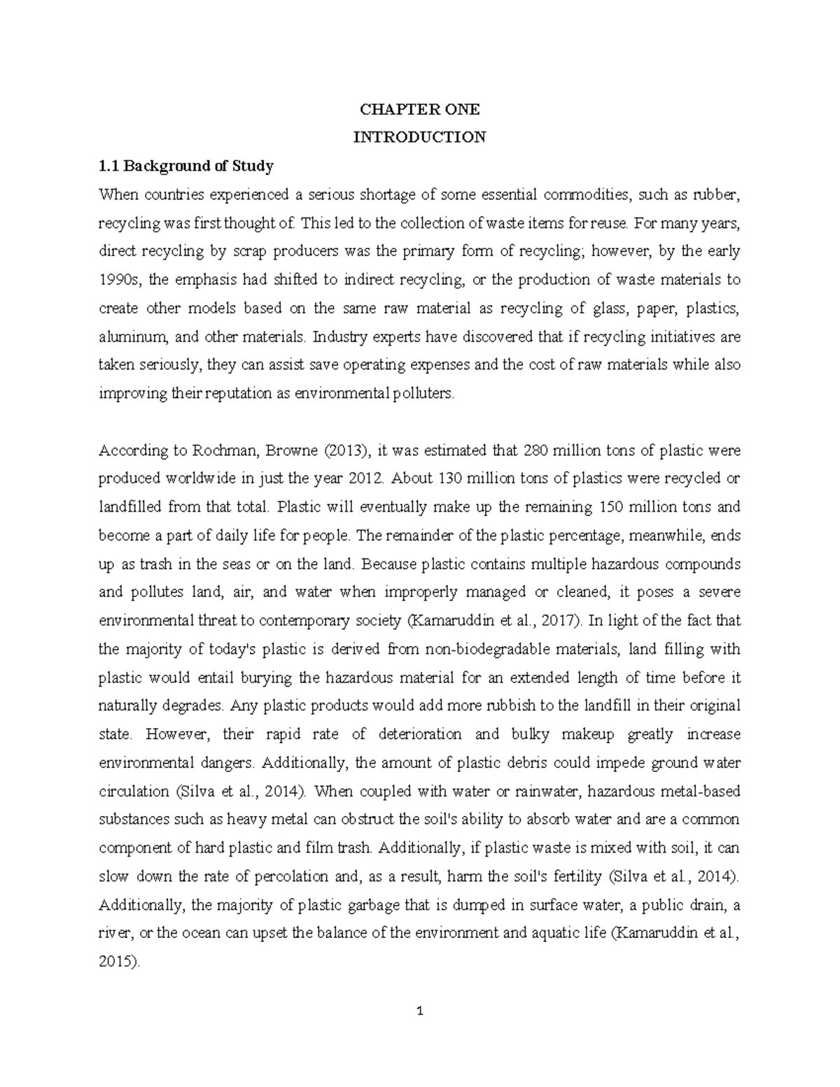 **CS101: Chapter 1 - Introduction to Recycling and Environmental Impact ...