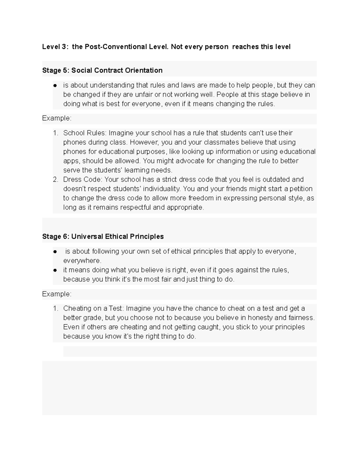 Level 3 - reviewer - Level 3: the Post-Conventional Level. Not every ...
