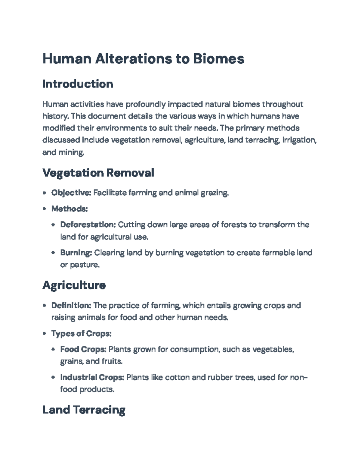 Human Impact on Biomes: Overview of Human Modifications & Effects - Studocu