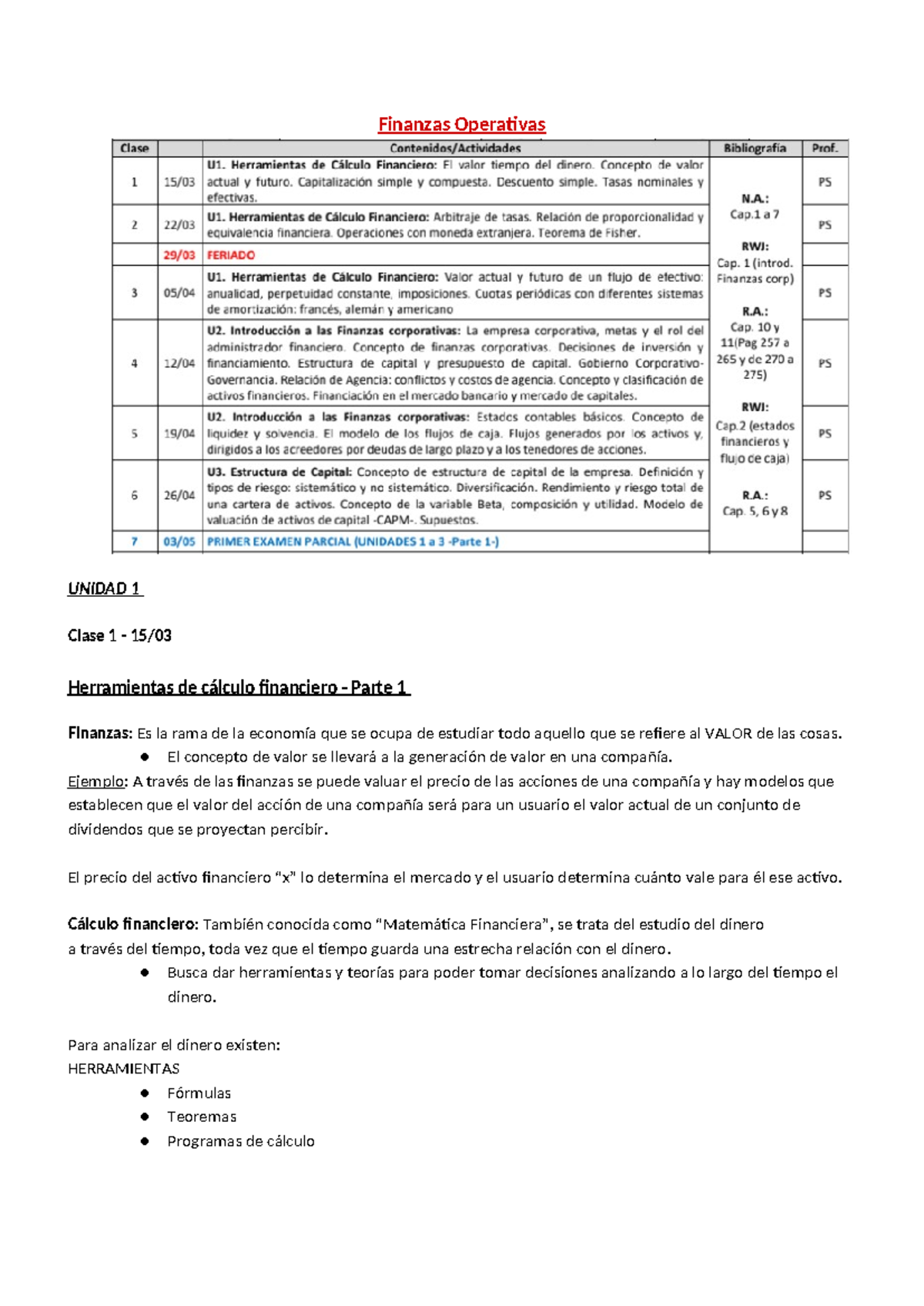 Finanzas Operativas - Finanzas Operativas UNIDAD 1 Clase 1 - 15 ...