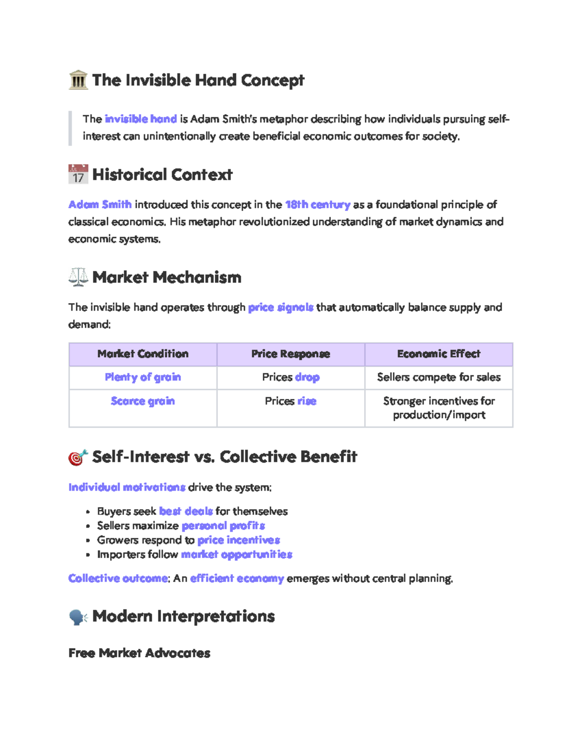 The Invisible Hand Concept - EEE Lecture Notes - Studocu