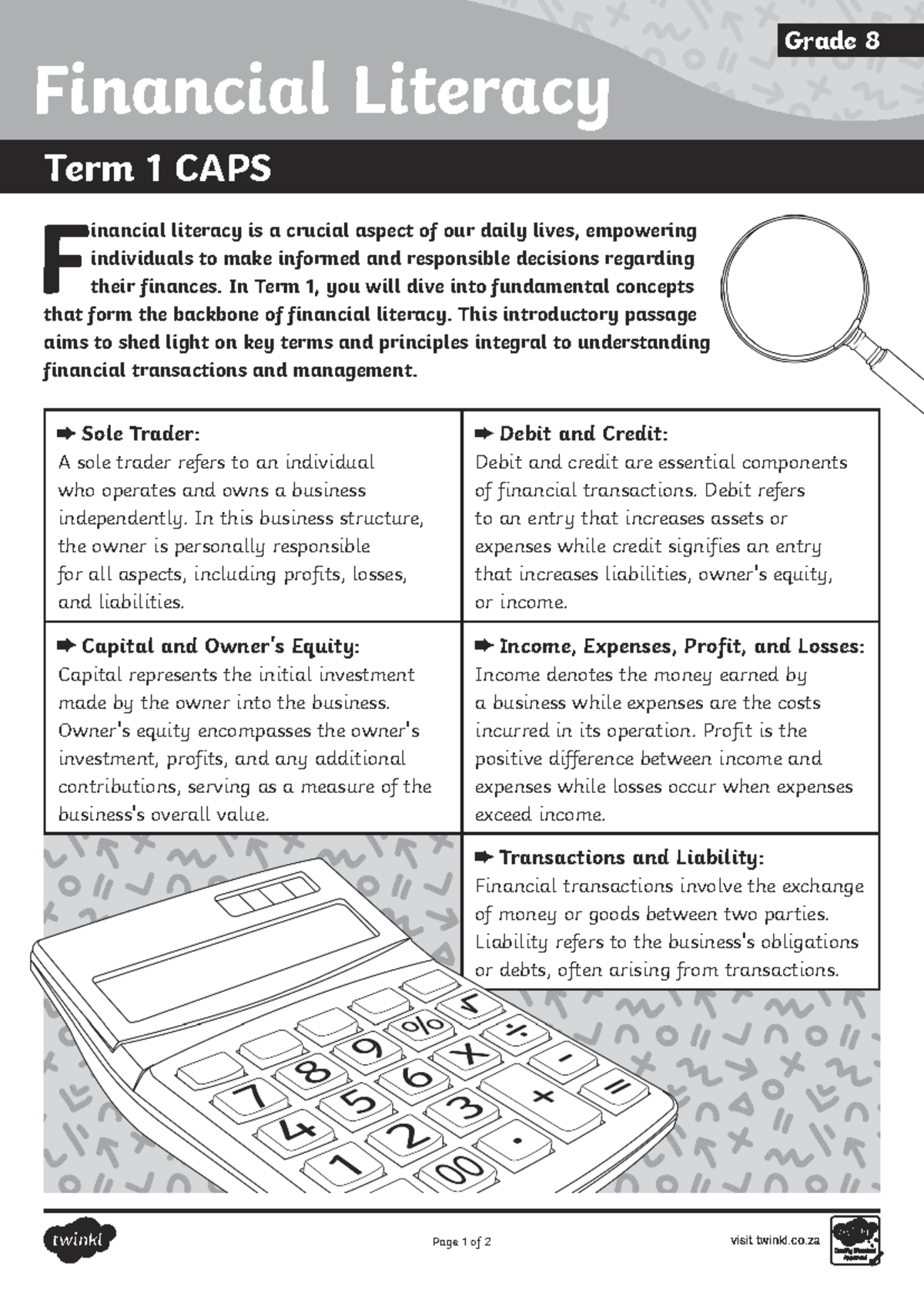 Za-EMS-1703080907-Financial-Literacy-Grade-8-Term-1-Notes - Studocu