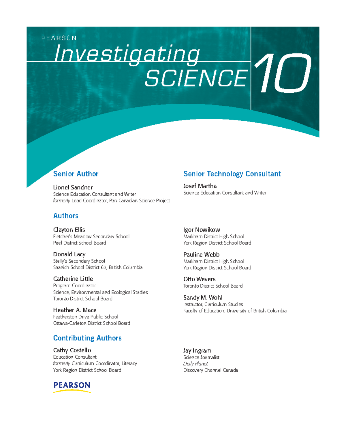 Investigating Science 10 Textbook Overview and Authors Insights - Studocu