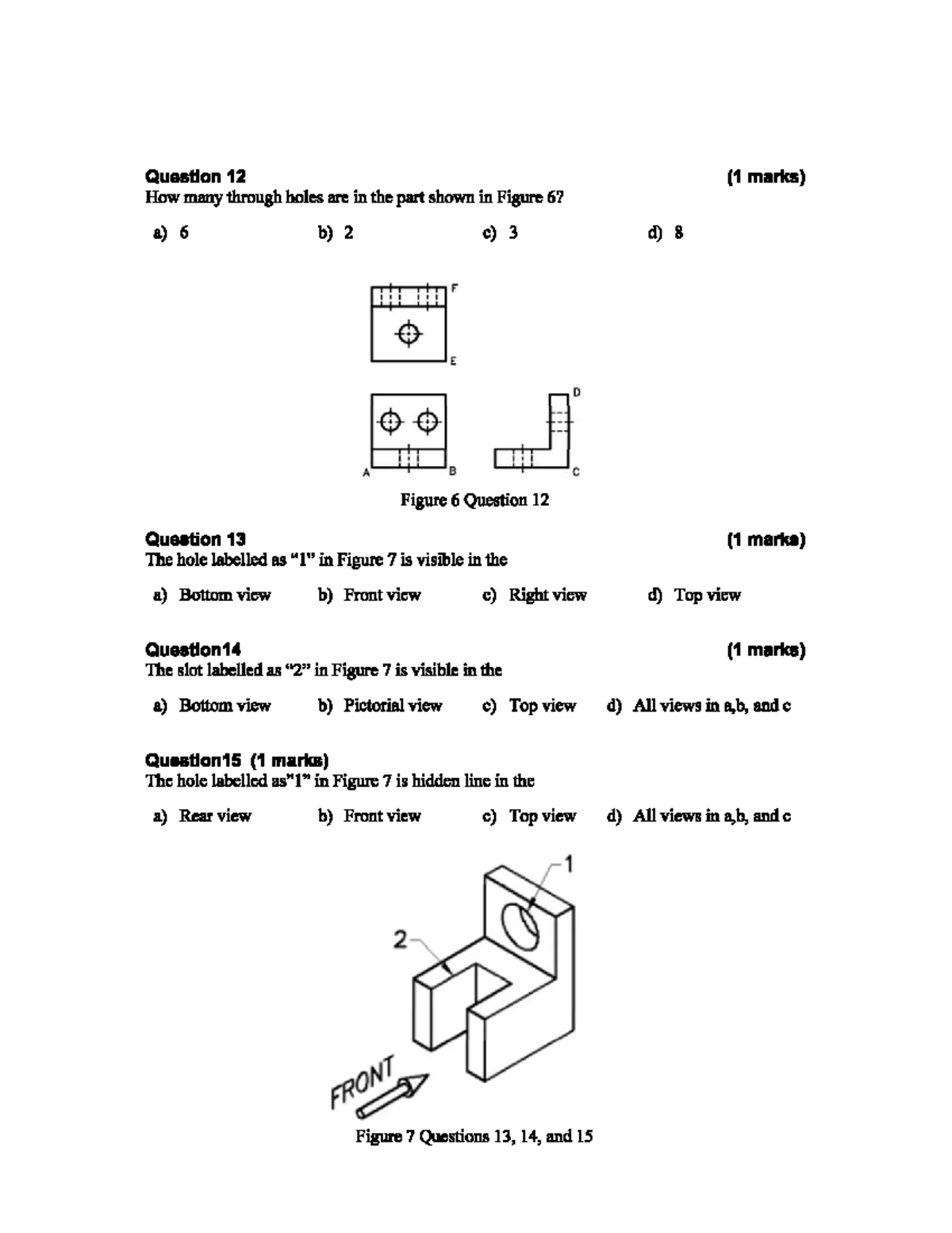 Engineering Drawing MCQ Part 2 - Questions 12 to 19 - Studocu