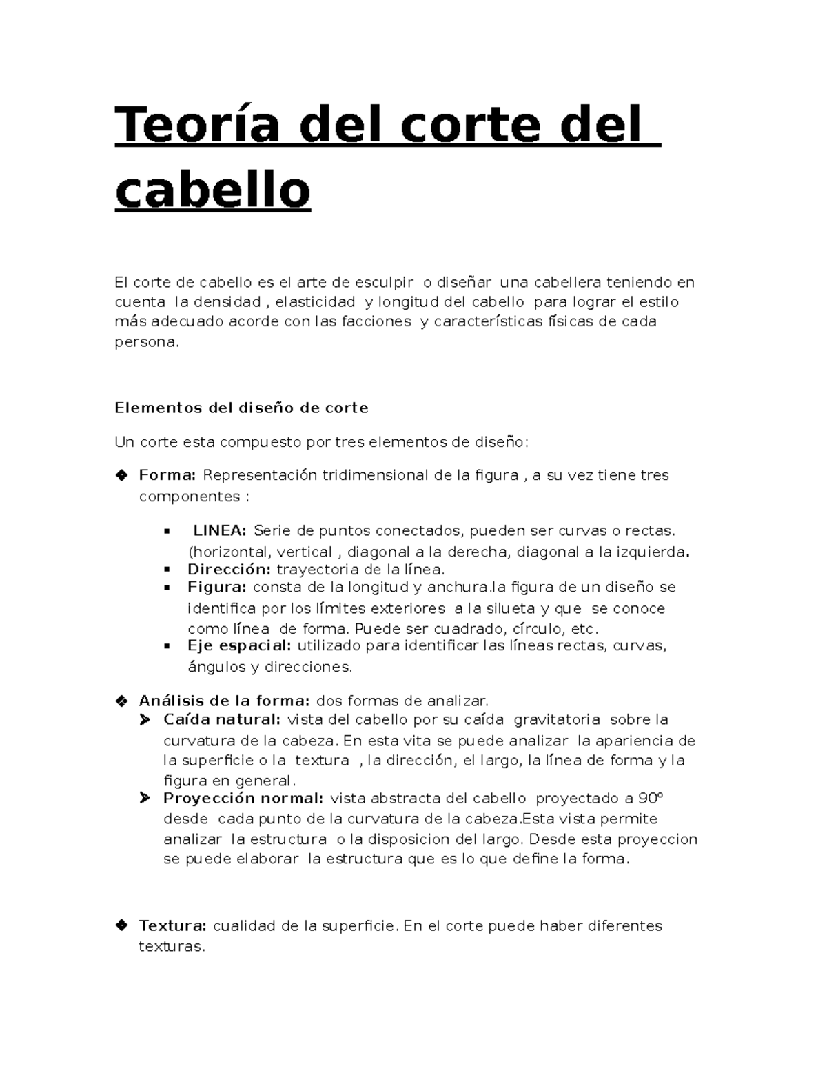 319864735 Teoría del Corte de Cabello: Diseño y Elementos Clave - Studocu