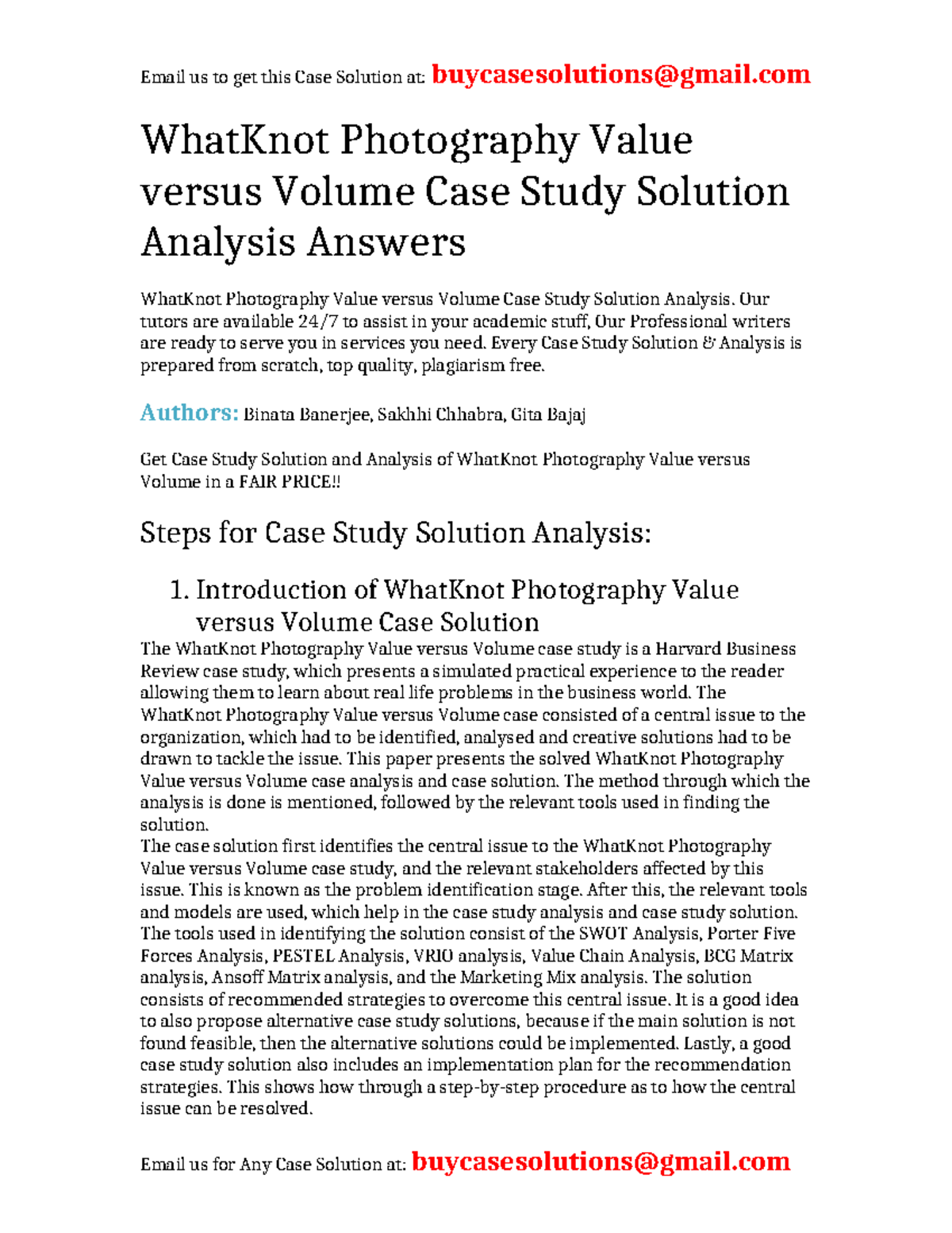 Case Solution What Knot Photography Value versus Volume - WhatKnot ...