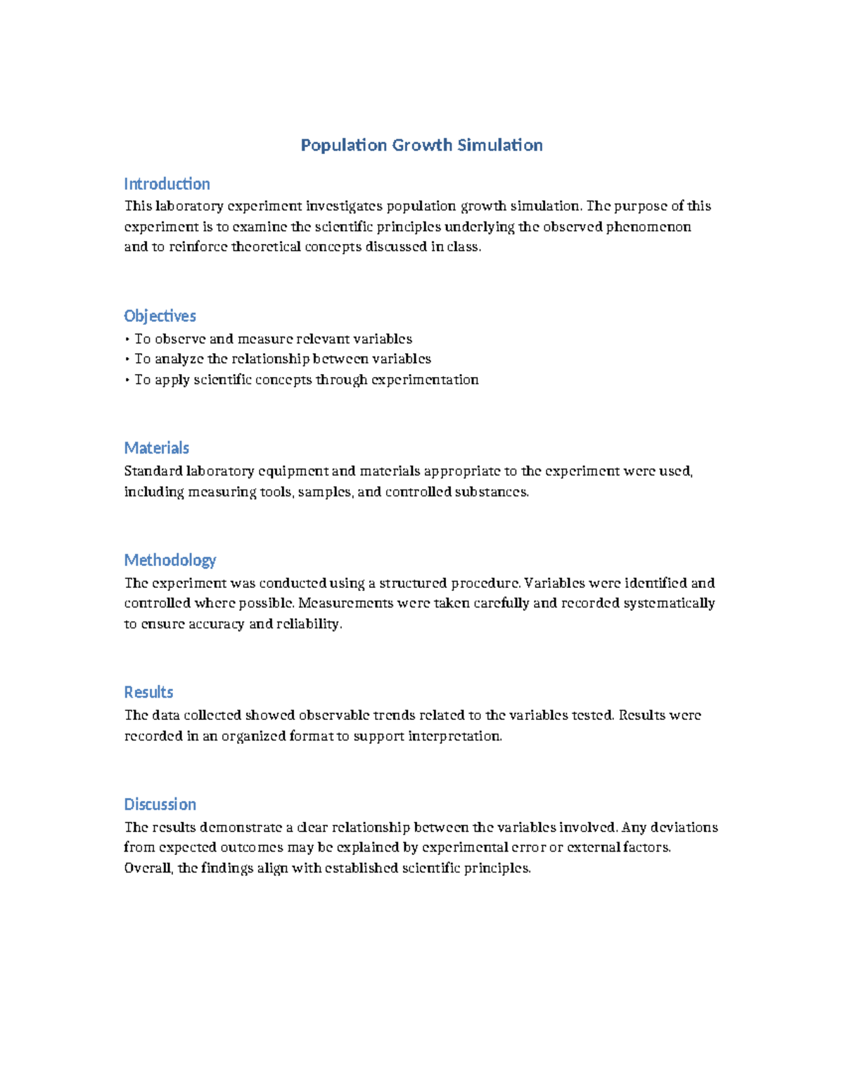 07 Population Growth Simulation Lab Report Analysis - Studocu