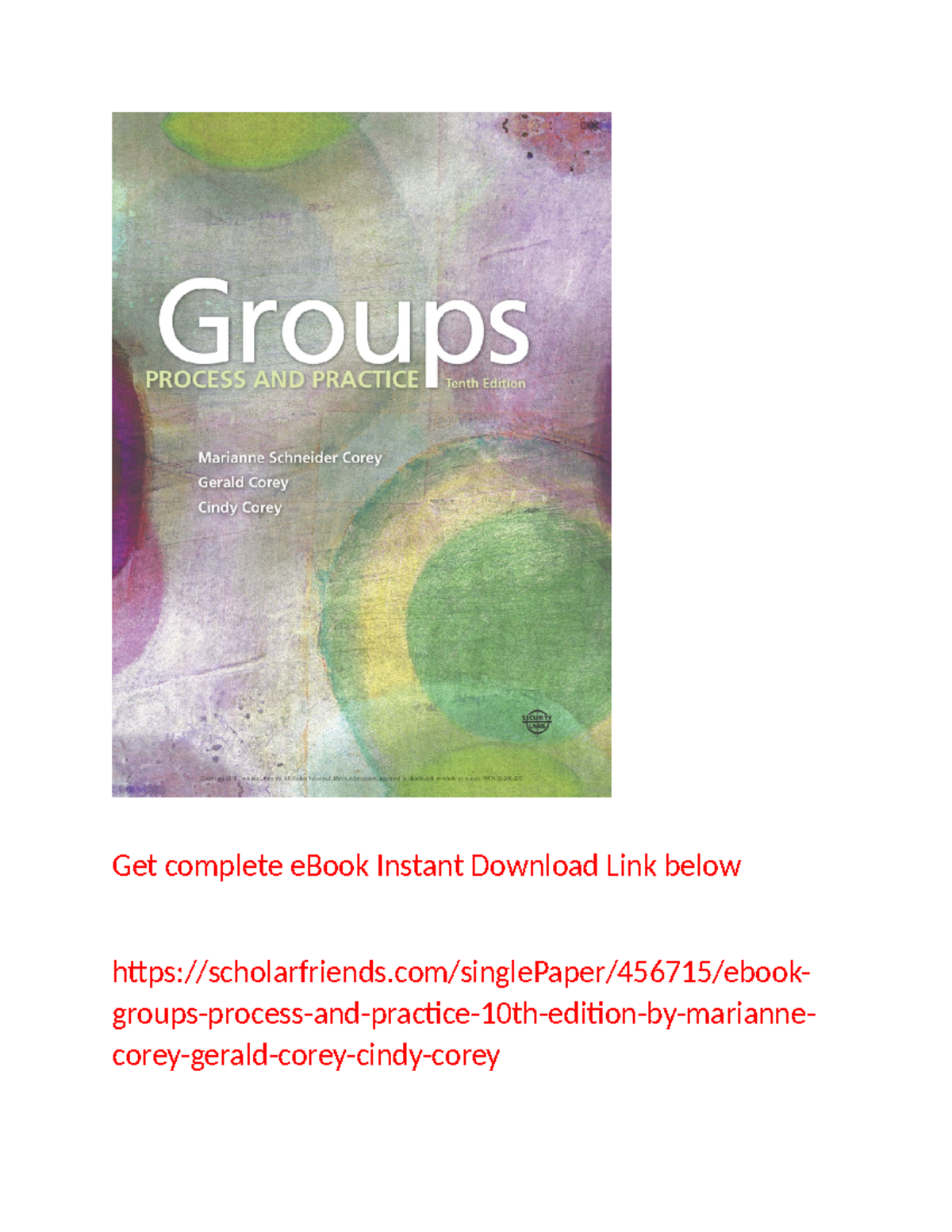 Groups process ang practice - Get complete eBook Instant Download Link ...