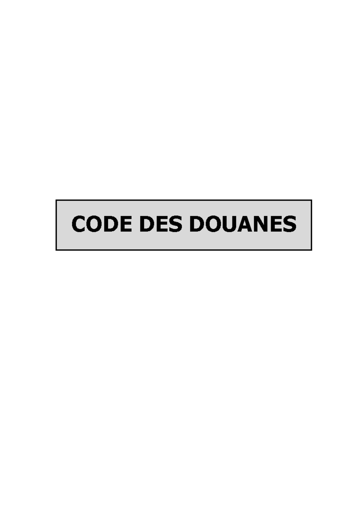CODE DES DOUANES CEMAC 2022 : PRINCIPES ET TARIFS GÉNÉRAUX - Studocu