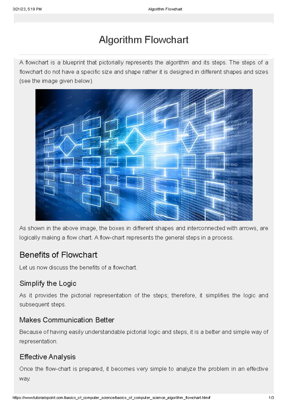 Algorithm Flowchart - 3/21/23, 5:19 PM Algorithm Flowchart - Studocu