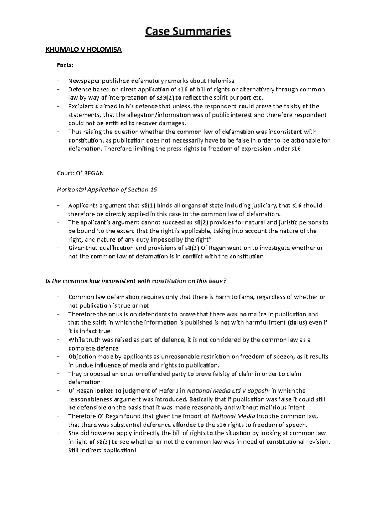 UDM V Speaker OF National Assembly AND Others case summary - UDM V ...