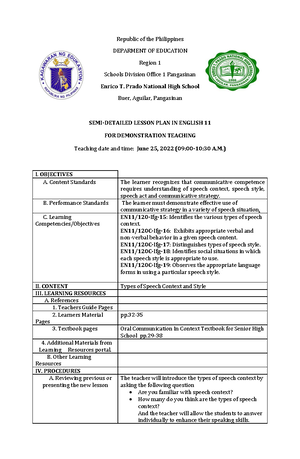 Instructional-Lesson-Plan Oslea - A Semi-Detailed Lesson In Literary ...
