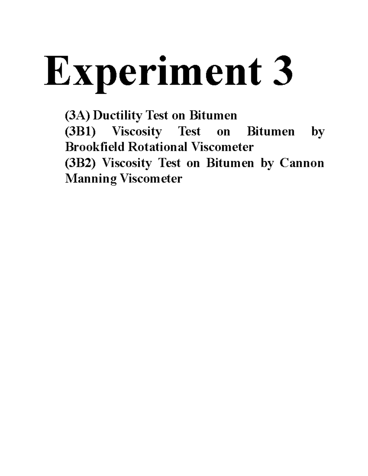 Viscosity Test Of Bitumen Lab Report