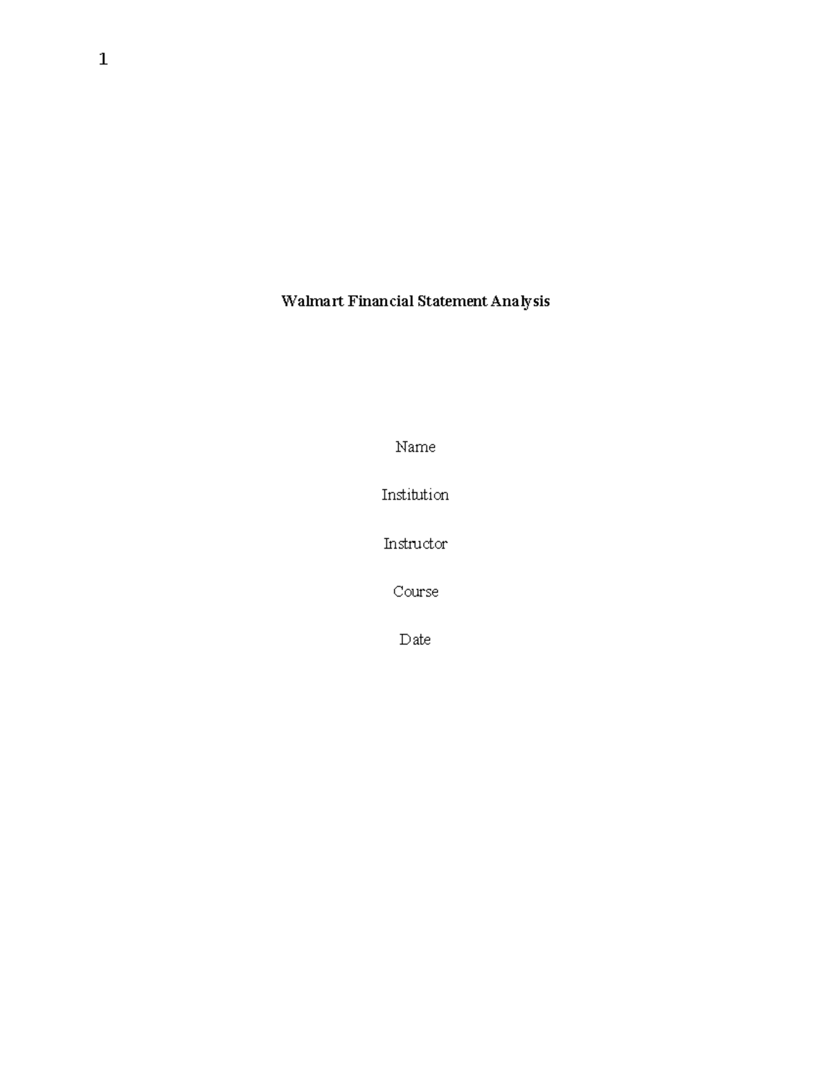 Walmart Financial Statement Analysis - A Detailed Review (FIN301) - Studocu