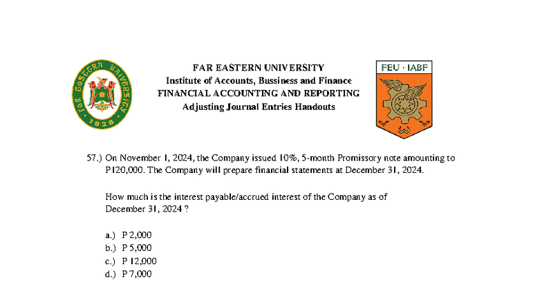 ACT1101 Financial Accounting Adjusting Journal Entries Activities - Studocu