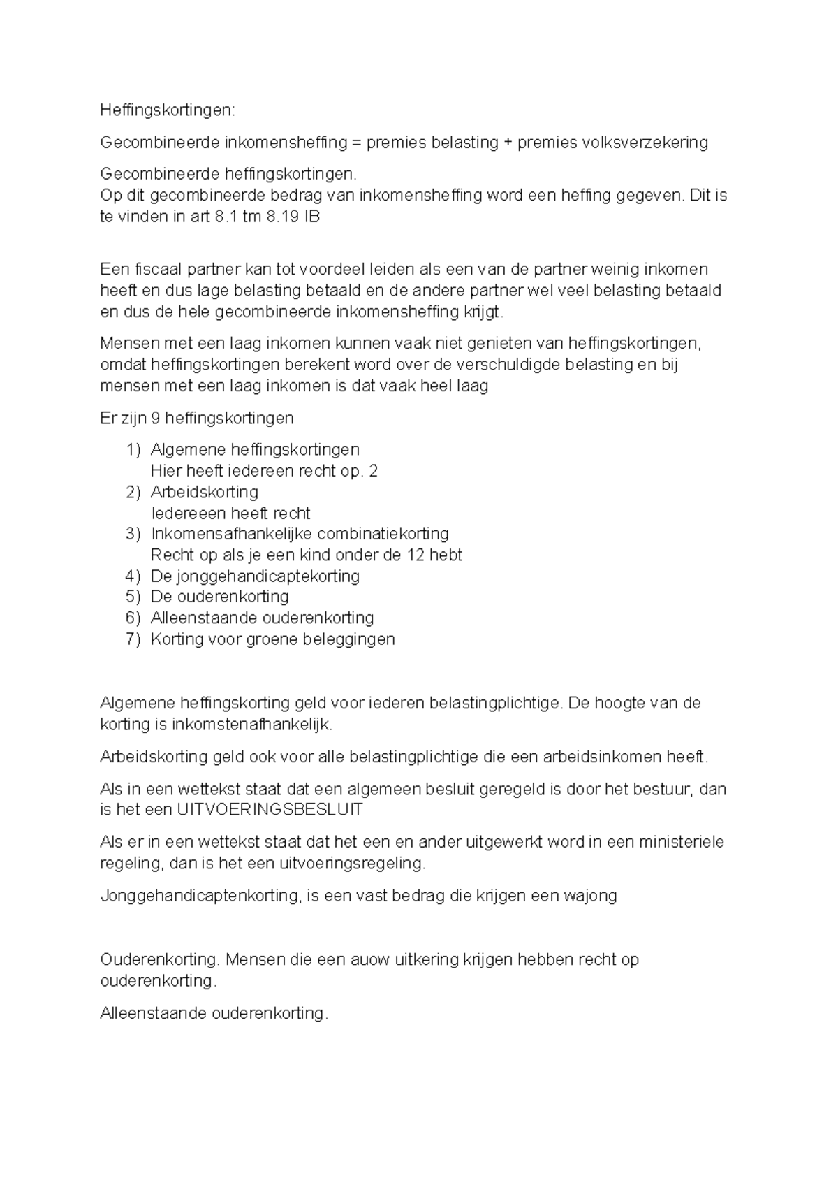 IBA: Heffingskortingen en Inkomensheffing Uitleg en Voorwaarden ...