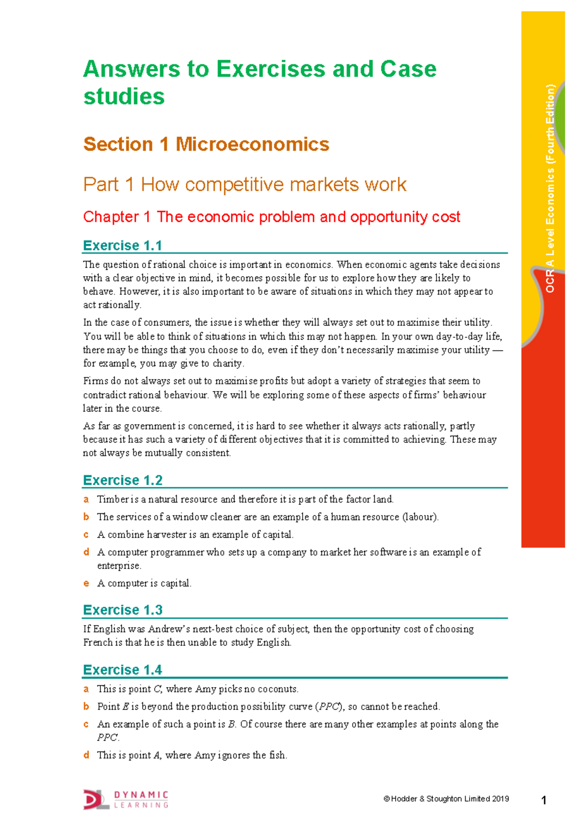 OCR A Level Economics Exam Answers: Microeconomics & Case Studies - Studocu