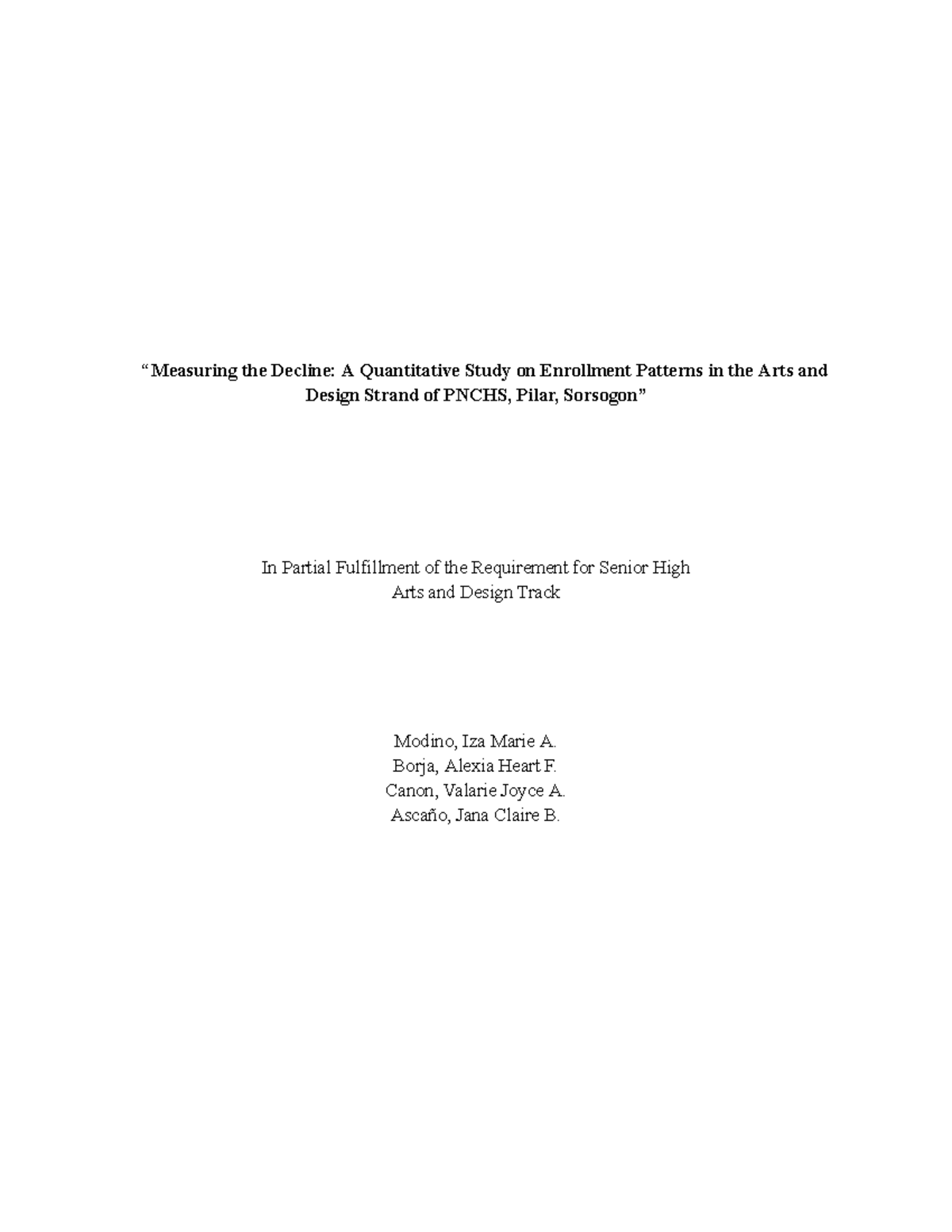 "Measuring the Decline: Enrollment Trends in Arts & Design Strand at ...