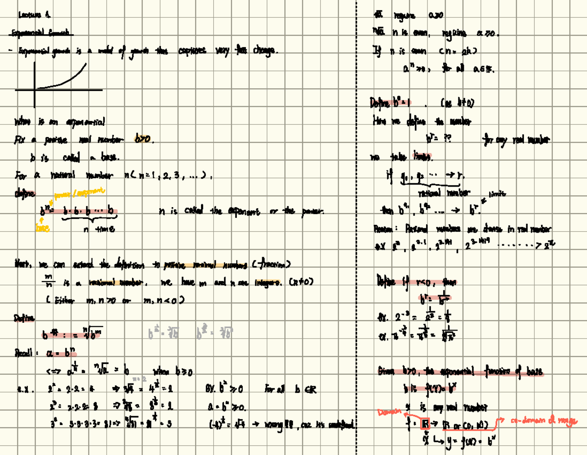 Lecture 1-2: Understanding Exponential Growth and Functions - Studocu