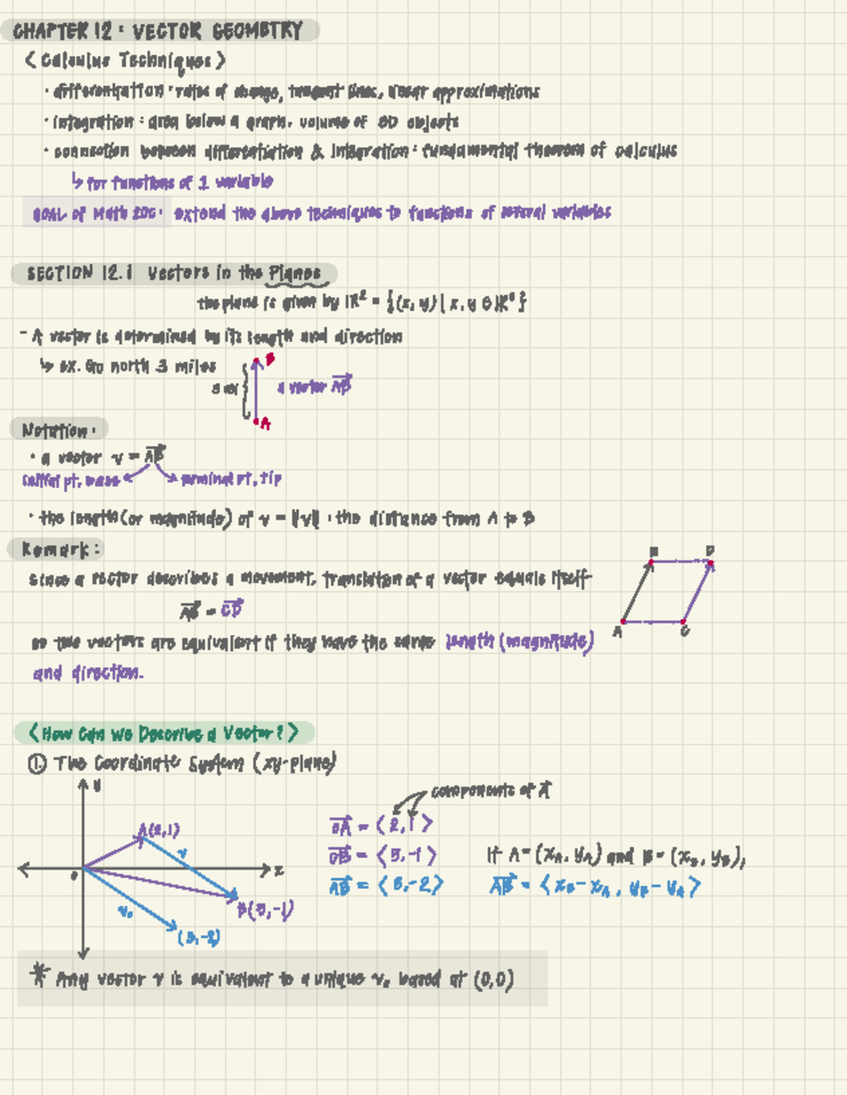 FILE 0649 2 - Lecture Notes - CHAPTER 12 : VECTOR GEOMETRY calculus ...