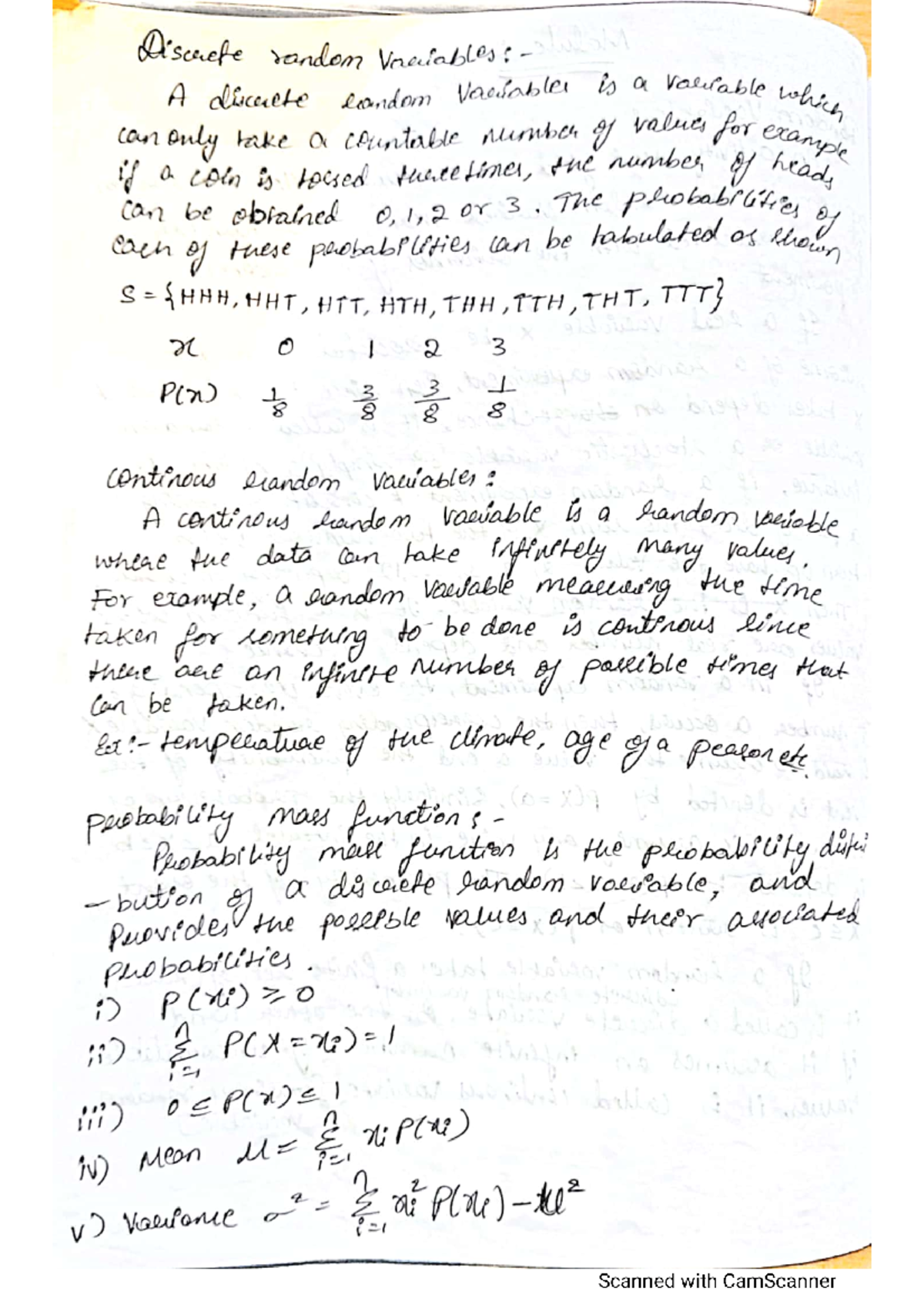 Module 1 Part 1 - Notes on Discrete and Continuous Random Variables ...