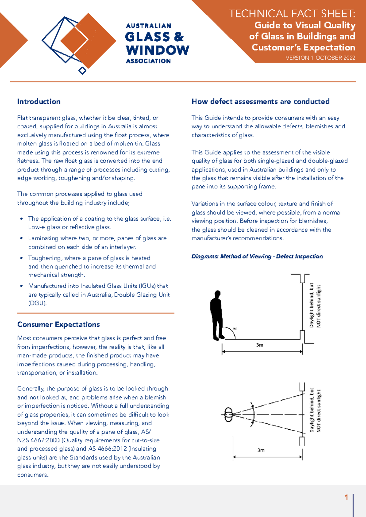 AGWA-TECHNICAL FACT SHEET: Visual Quality of Glass in Buildings - Studocu
