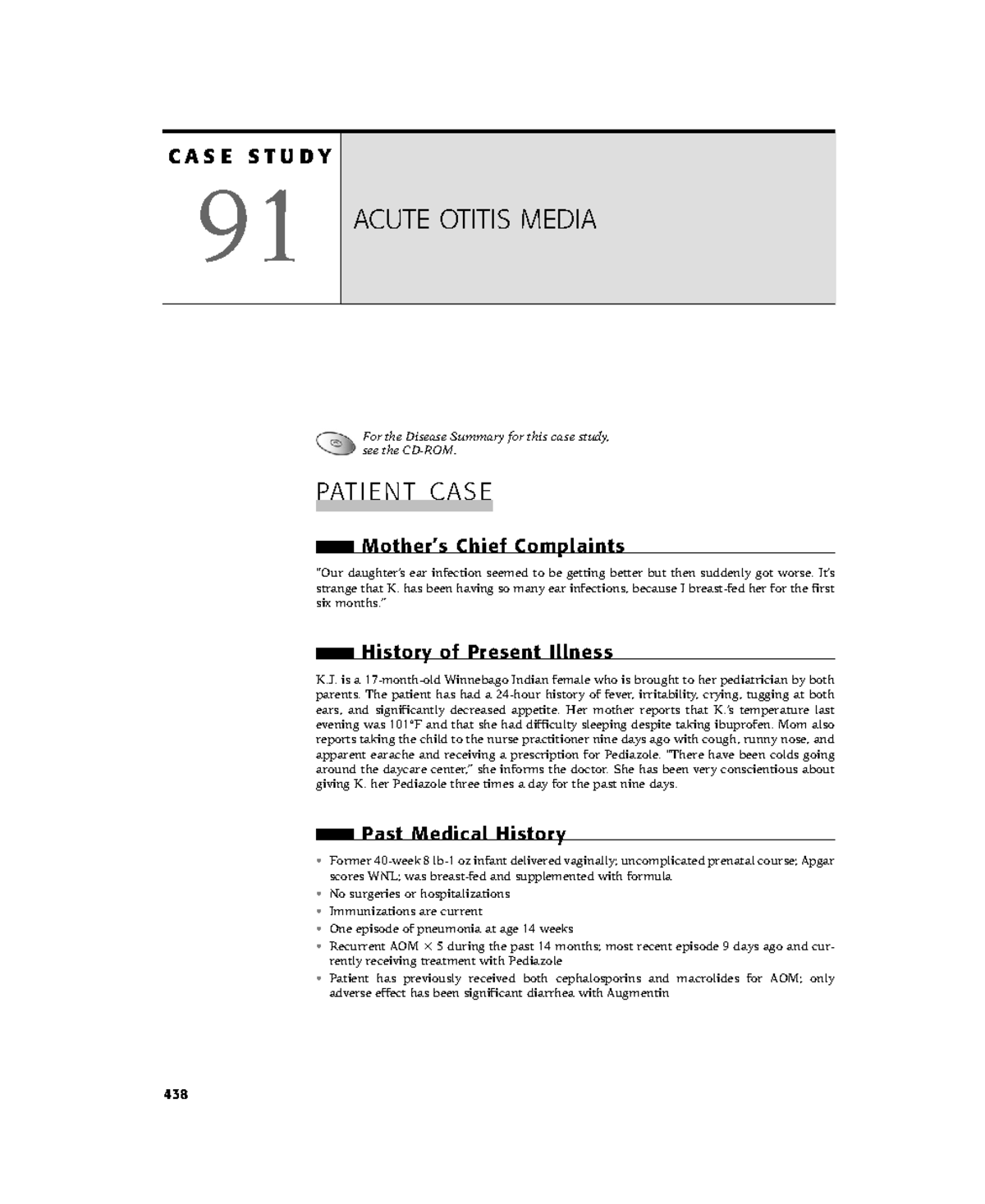Case Study: Acute Otitis Media in a 17-Month-Old Child (Course 91 ...