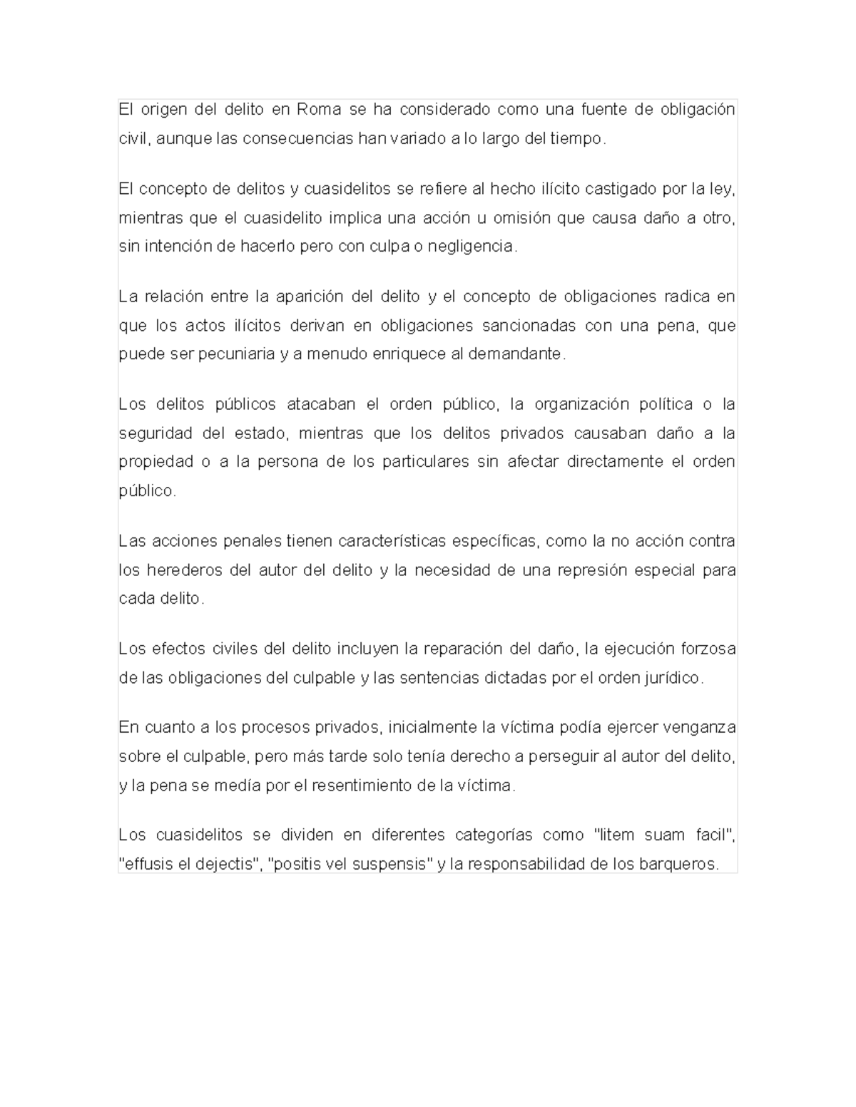 El origen del delito en Roma: Obligaciones civiles y consecuencias ...