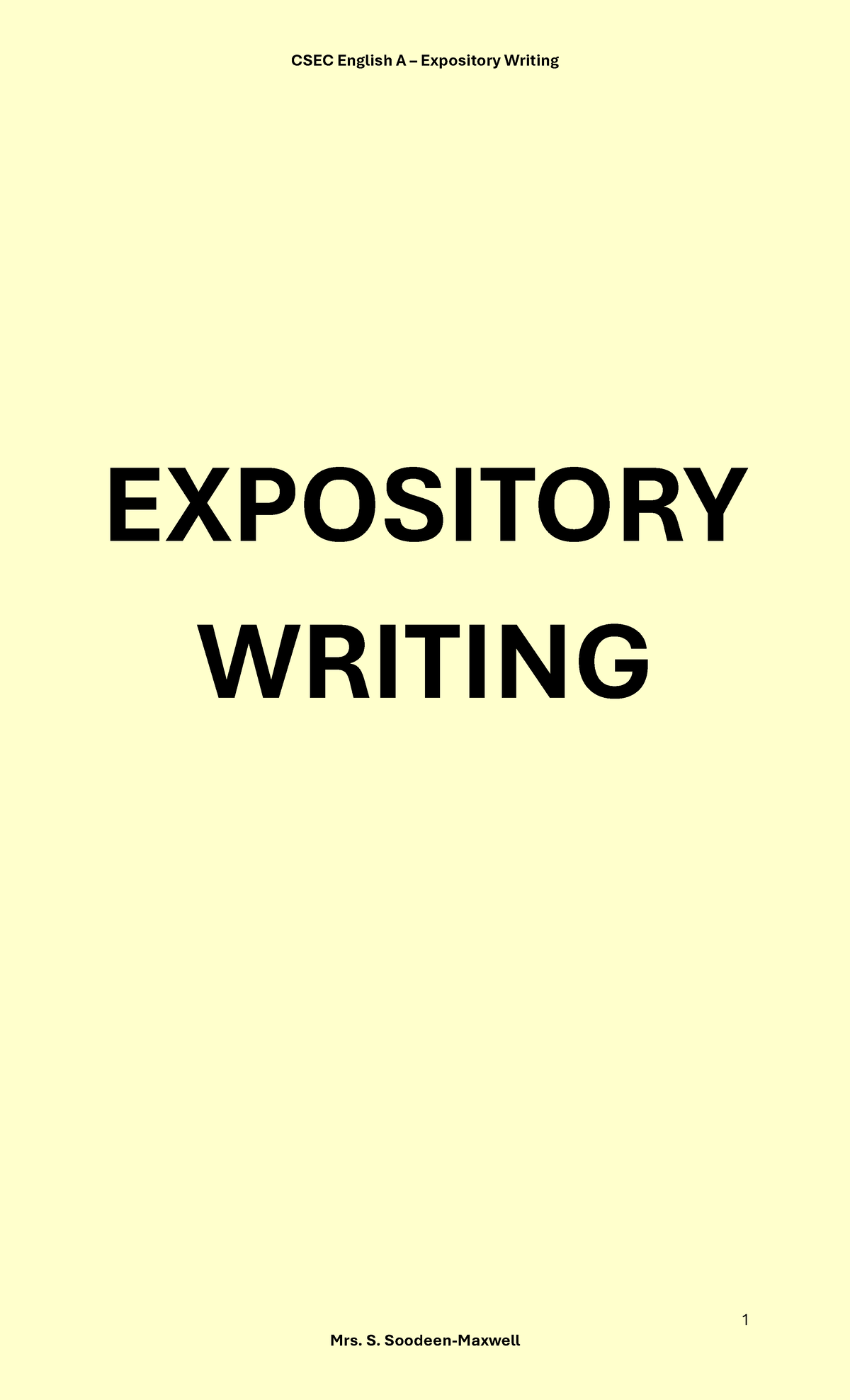 CSEC English A Expository Writing: Letter Formats and Practices - Studocu