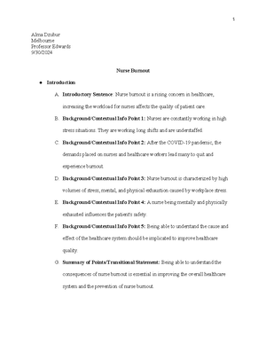 [Solved] Example of a thesis statement format - English (201) - Studocu
