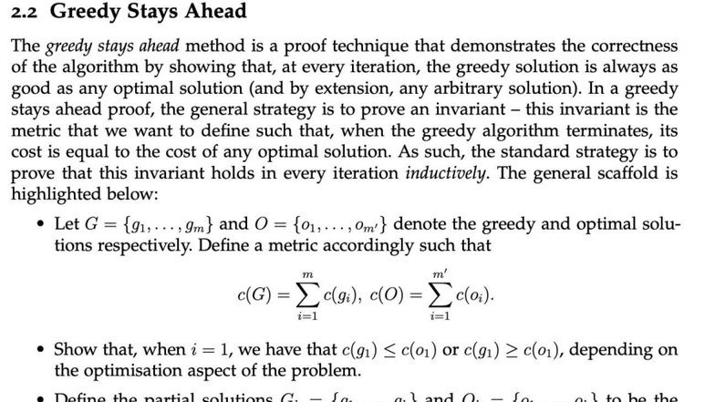 Greedy Stays Ahead Method: Proof Notes for Algorithm Analysis - Studocu