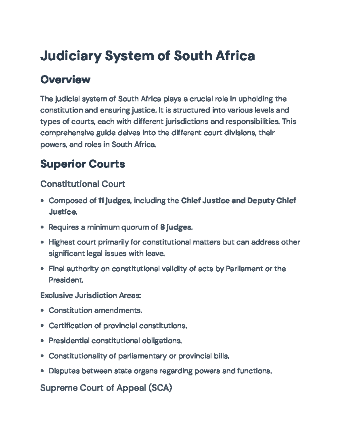 Judiciary System of South Africa: A Comprehensive Overview - Judiciary ...