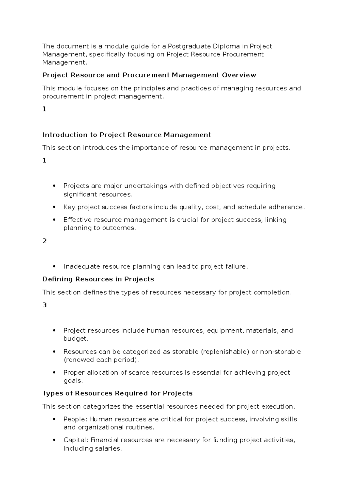 MPR Module Guide: Project Resource & Procurement Management Overview ...
