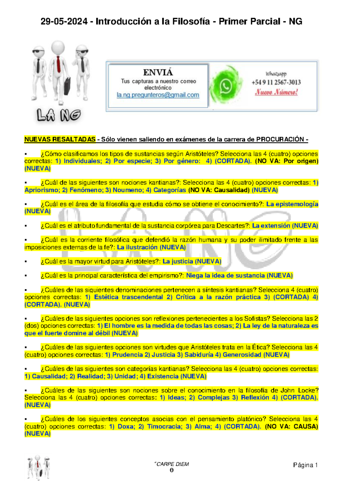 Introducción a la Filosofía - Primer Parcial - Estudio y Notas - NG - Studocu