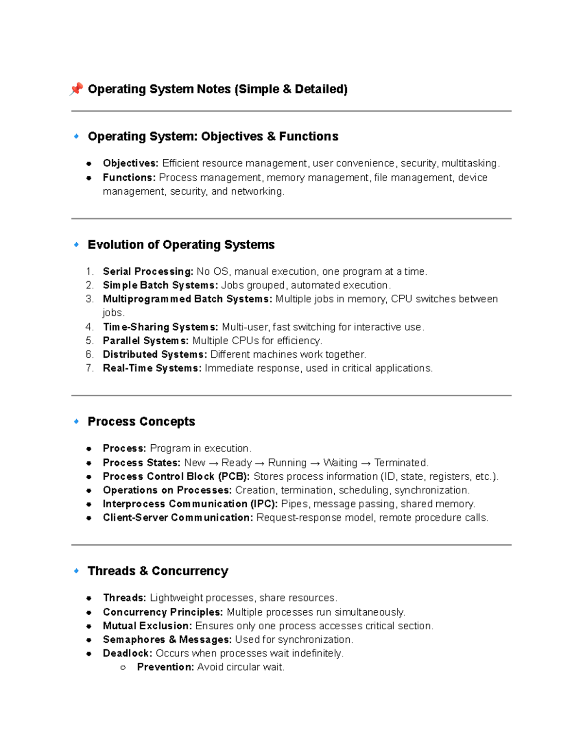 📌 Operating System Notes (Simple & Detailed) - 📌 Operating System Notes ...
