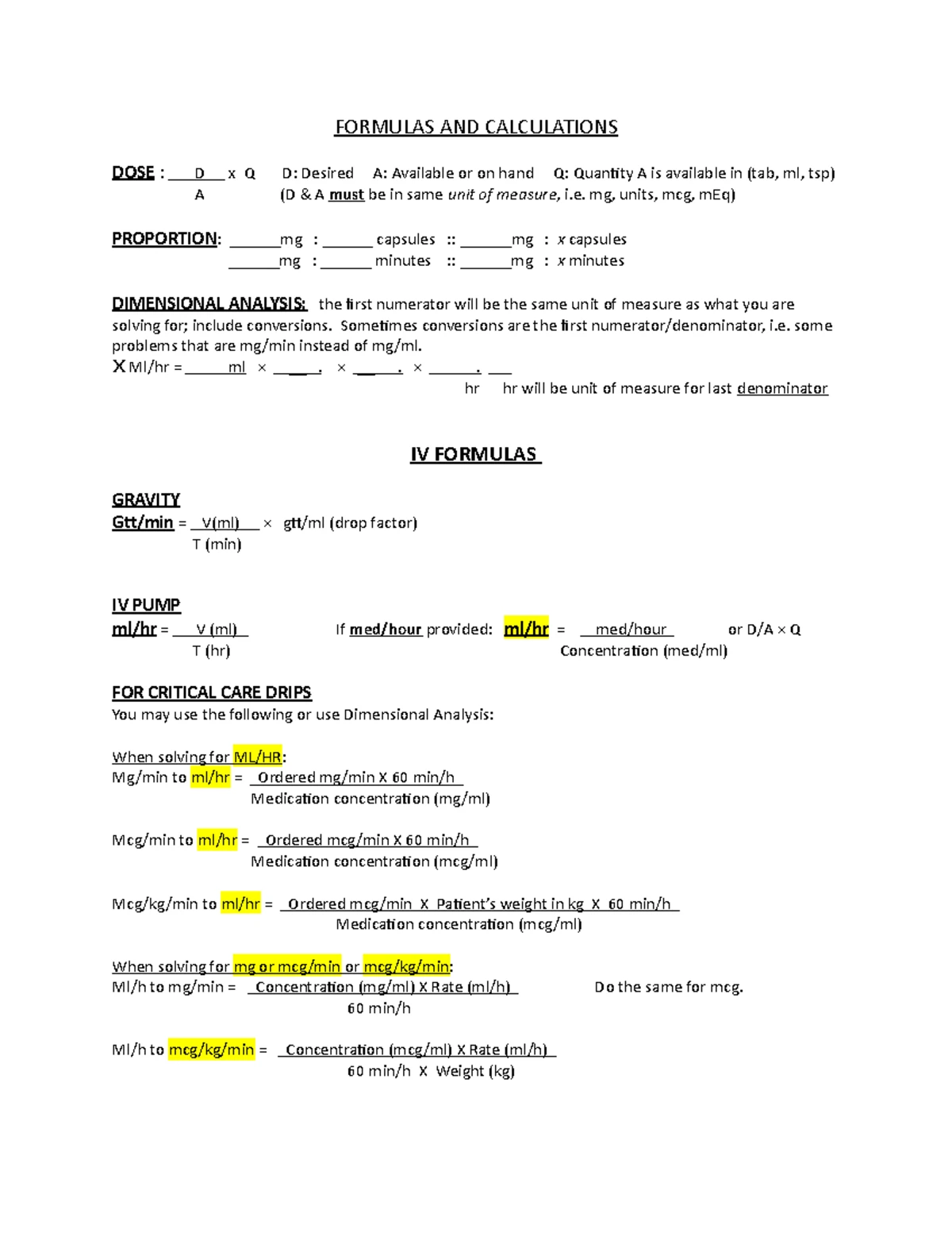 EMA CH 8 9 Practice Dosage Calculations - Chapter 8 Chapter Review ...