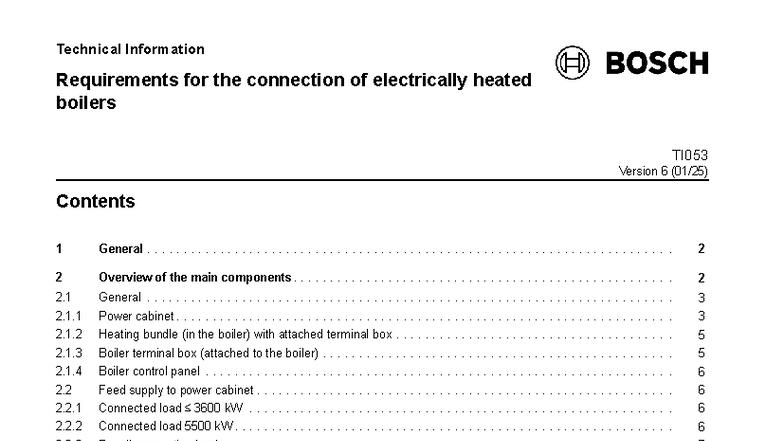 Technical Info for Electrically Heated Boilers Connection TI053 V6 ...