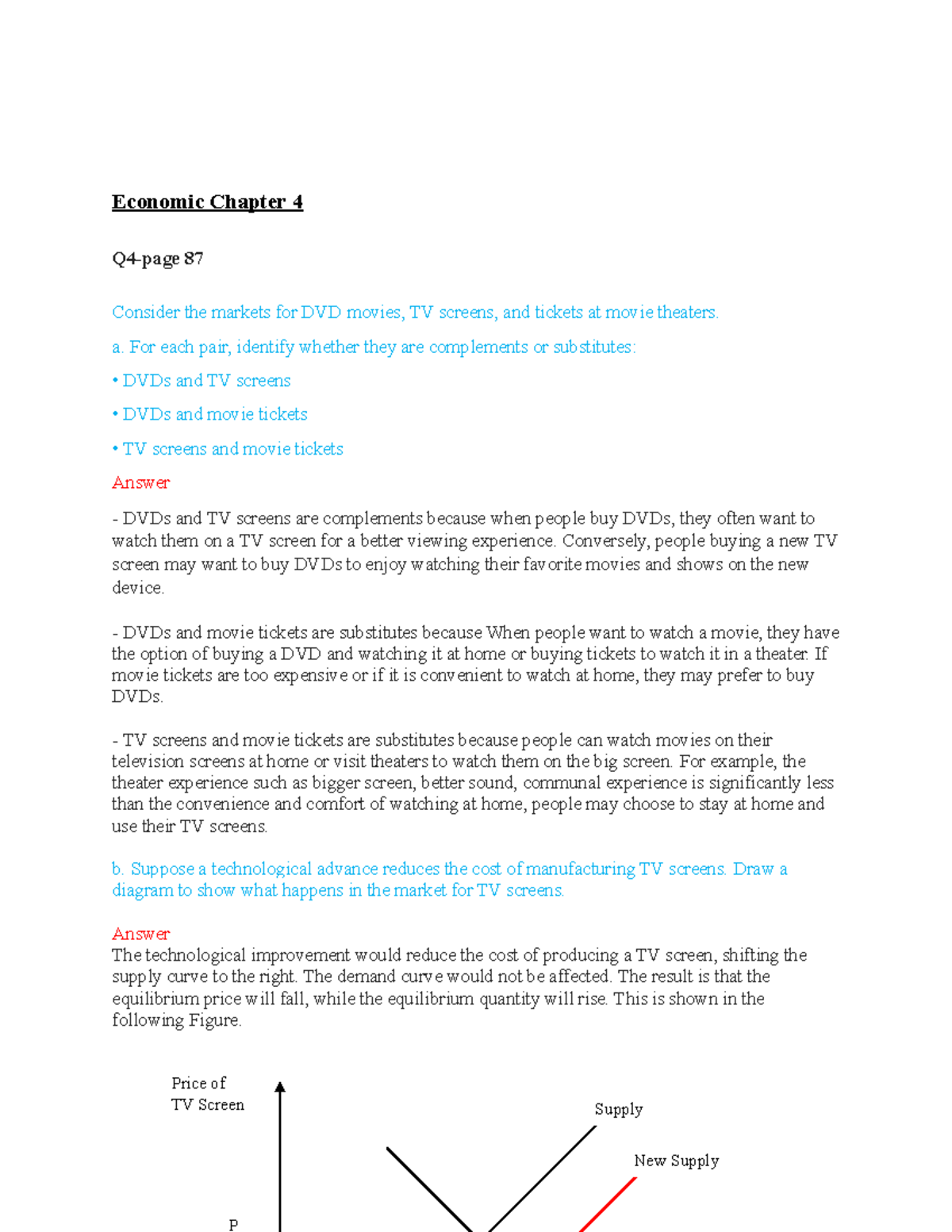 Economic Assignment 1: Understanding Market Dynamics in Chapters 4-6 ...