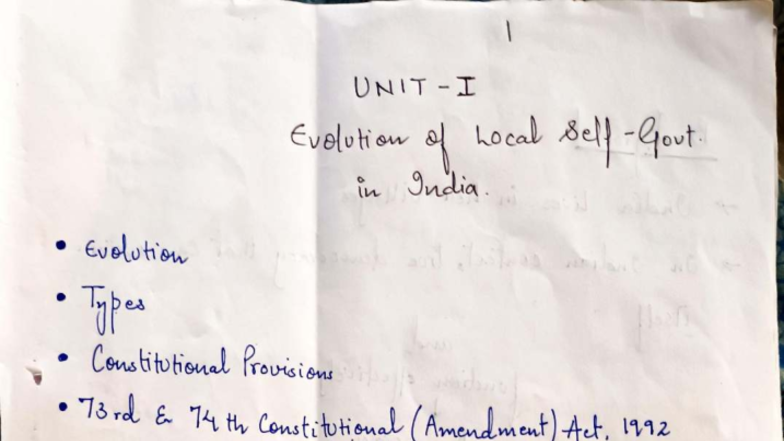 LNVT Local Self Government Notes - 27 Pages Overview - Studocu