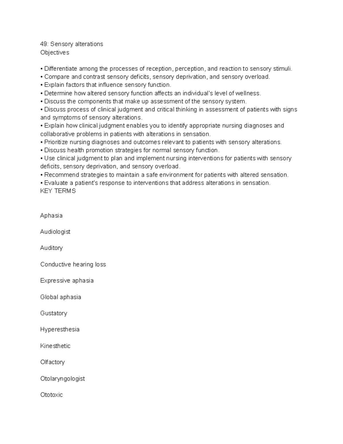 Nursing Care Plan for Sensory Alterations: Cataracts & Safety Risks ...