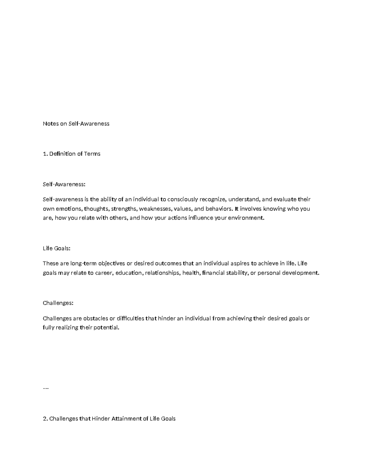 Topic 2: Life Skills - Practice Notes on Overcoming Challenges - Studocu