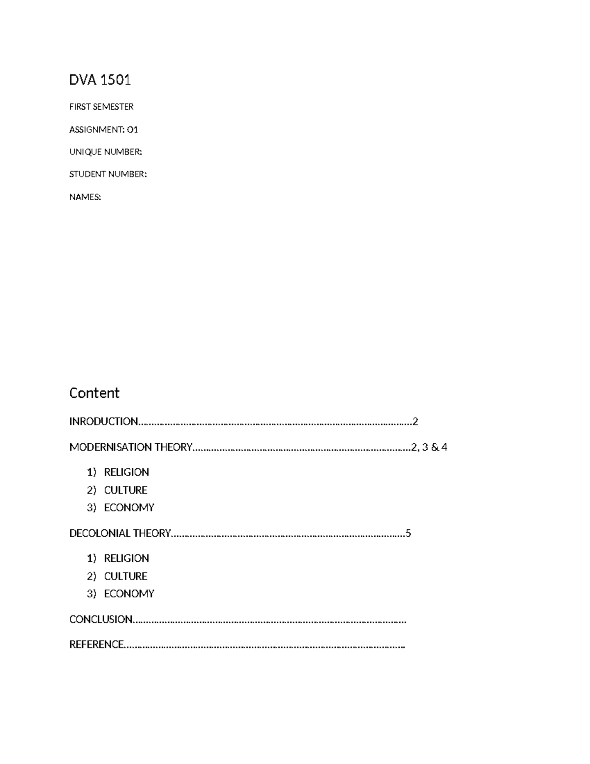 Modernisation Theory's Critique and Decolonial Responses in SA - Studocu