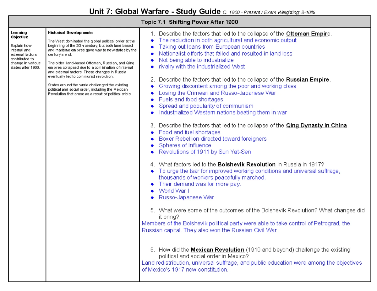 AP World History Unit 1: Stimulus-Based MCQs (1200-1450) - Studocu